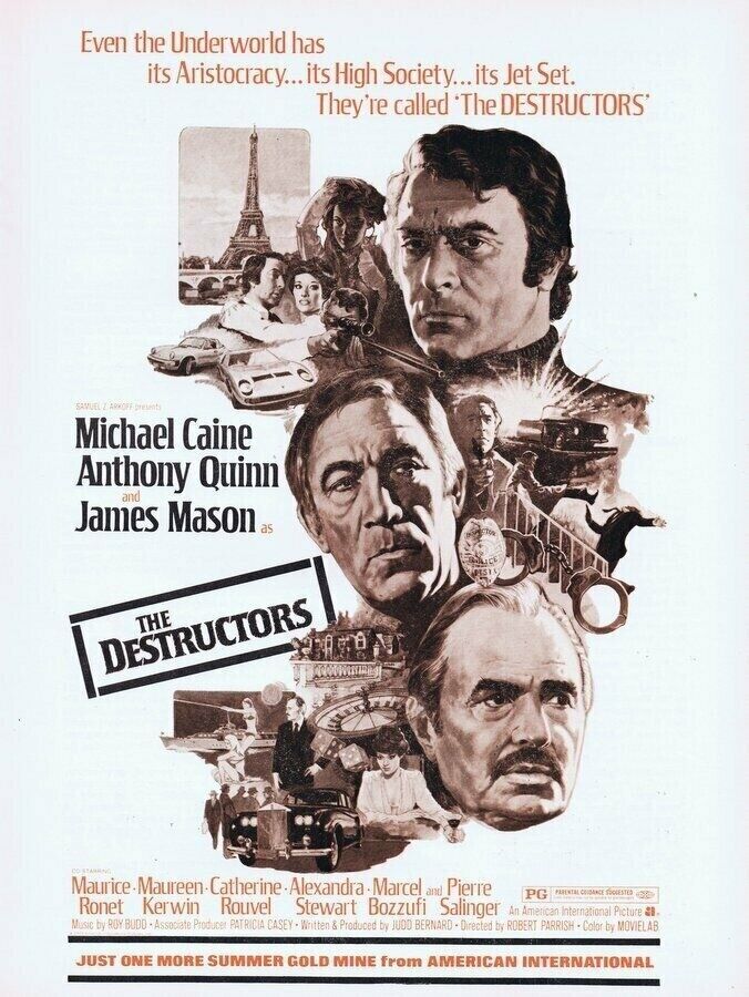 The Destructors 1974 Original Vintage 9x12 Industry Ad Michael Caine