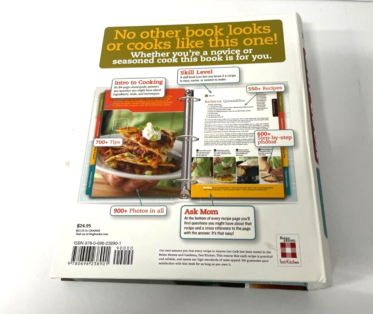 Better Homes Gardens Anyone Can Cook 3-Ring Binder Cookbook Step-by-Step Recipes - Books