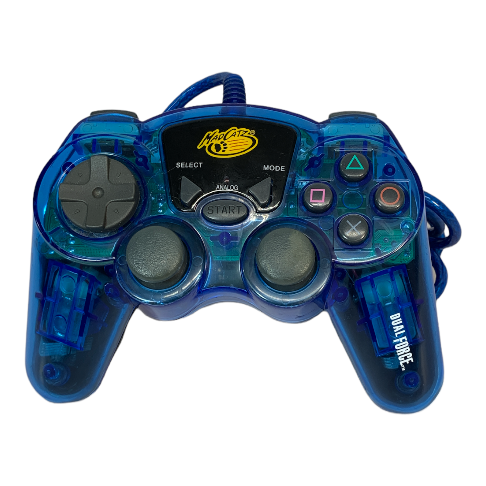 MadCatz Clear Blue Dual Force PRO PS2 Playstation 2 Wired Controller ...