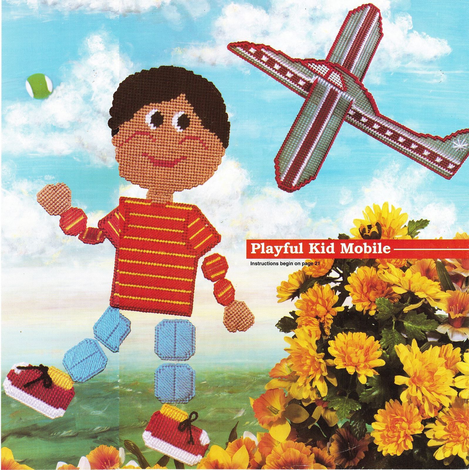 Plastic Canvas Kid Mobile Airplane Art Frame Mom's Busy Rag Doll Dorm ...