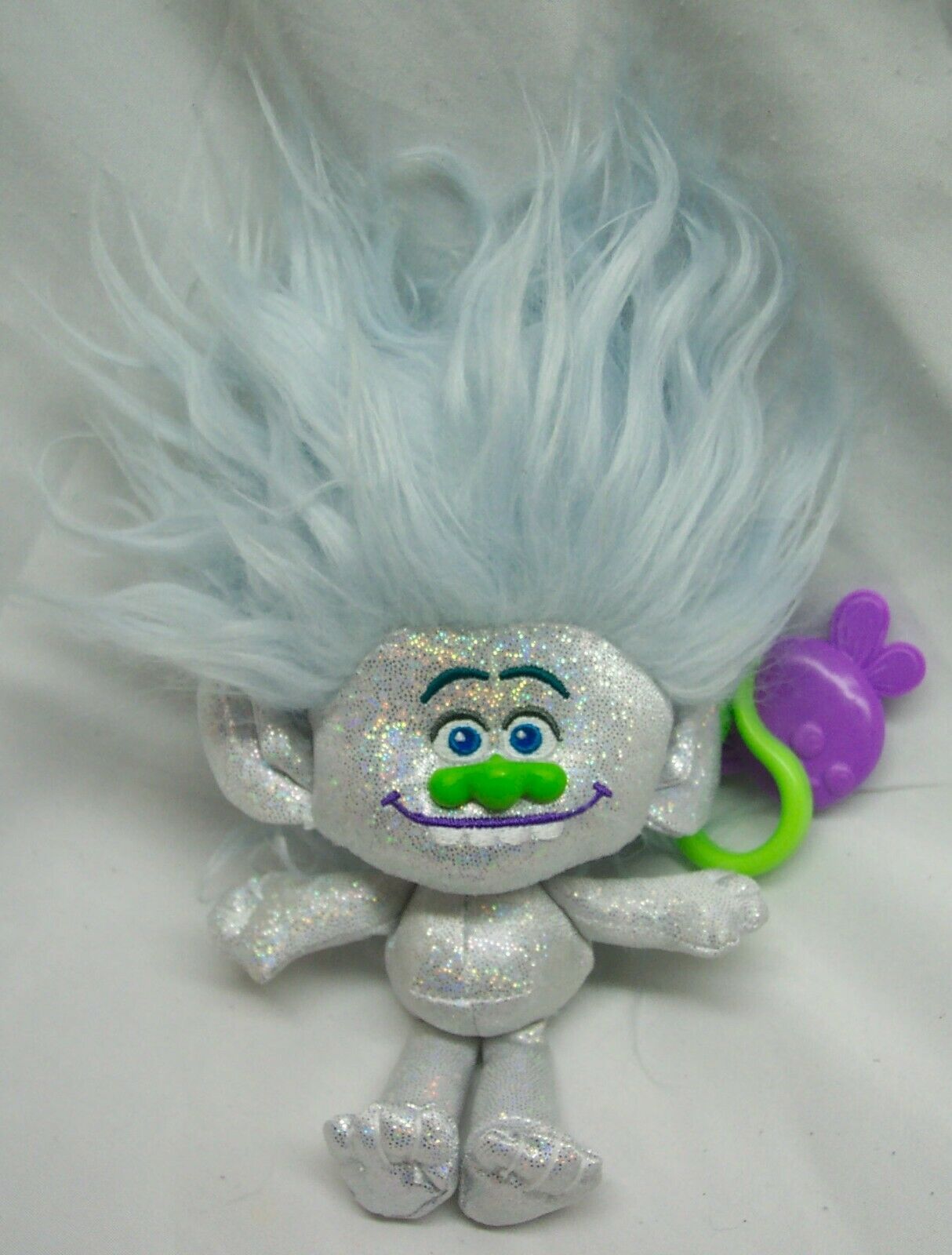 Trolls SHINY GUY DIAMOND TROLL KEYCHAIN CLIP 7" Plush STUFFED ANIMAL ...