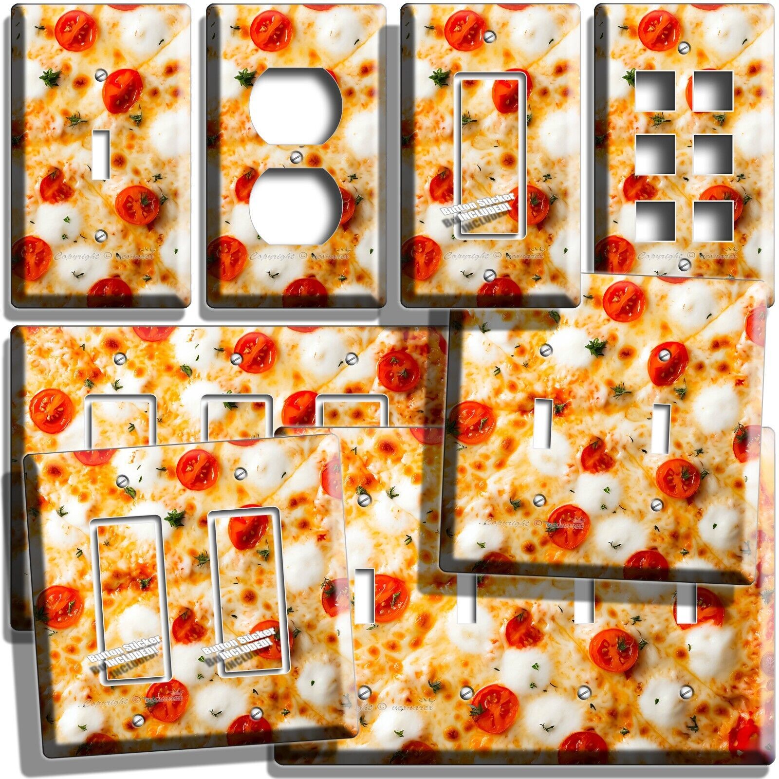 MOZZARELLA CHEESE TOMATO PIZZA LIGHT SWITCH OUTLET WALLPLATE PIZZERIA ...