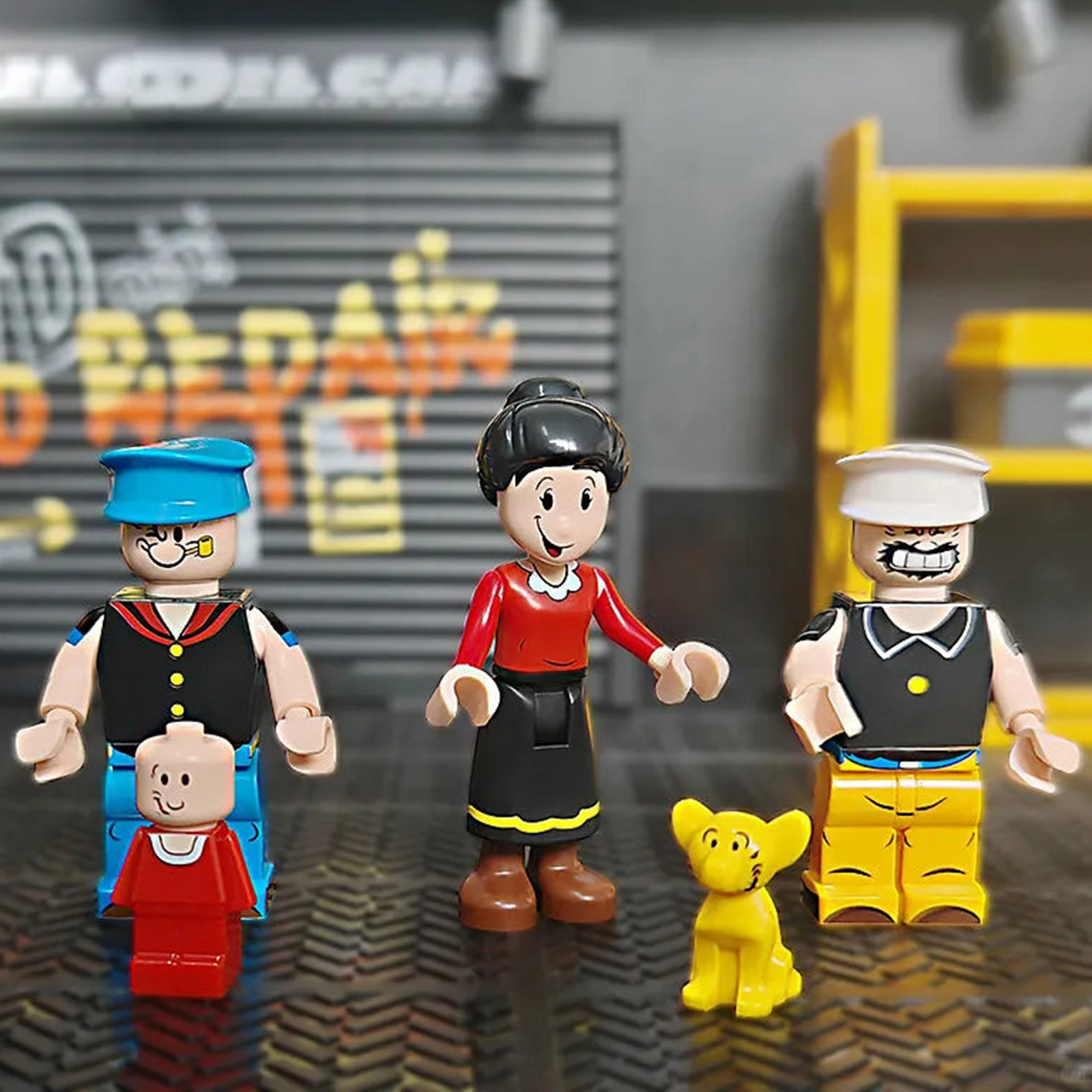 5Pcs Popeye the Sailor Minifigures Popeye Olive Bluto Mini Building ...