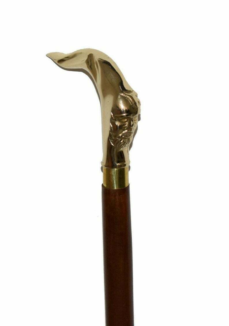 Alien Head Walking Stick Cane Brass Handle and similar items