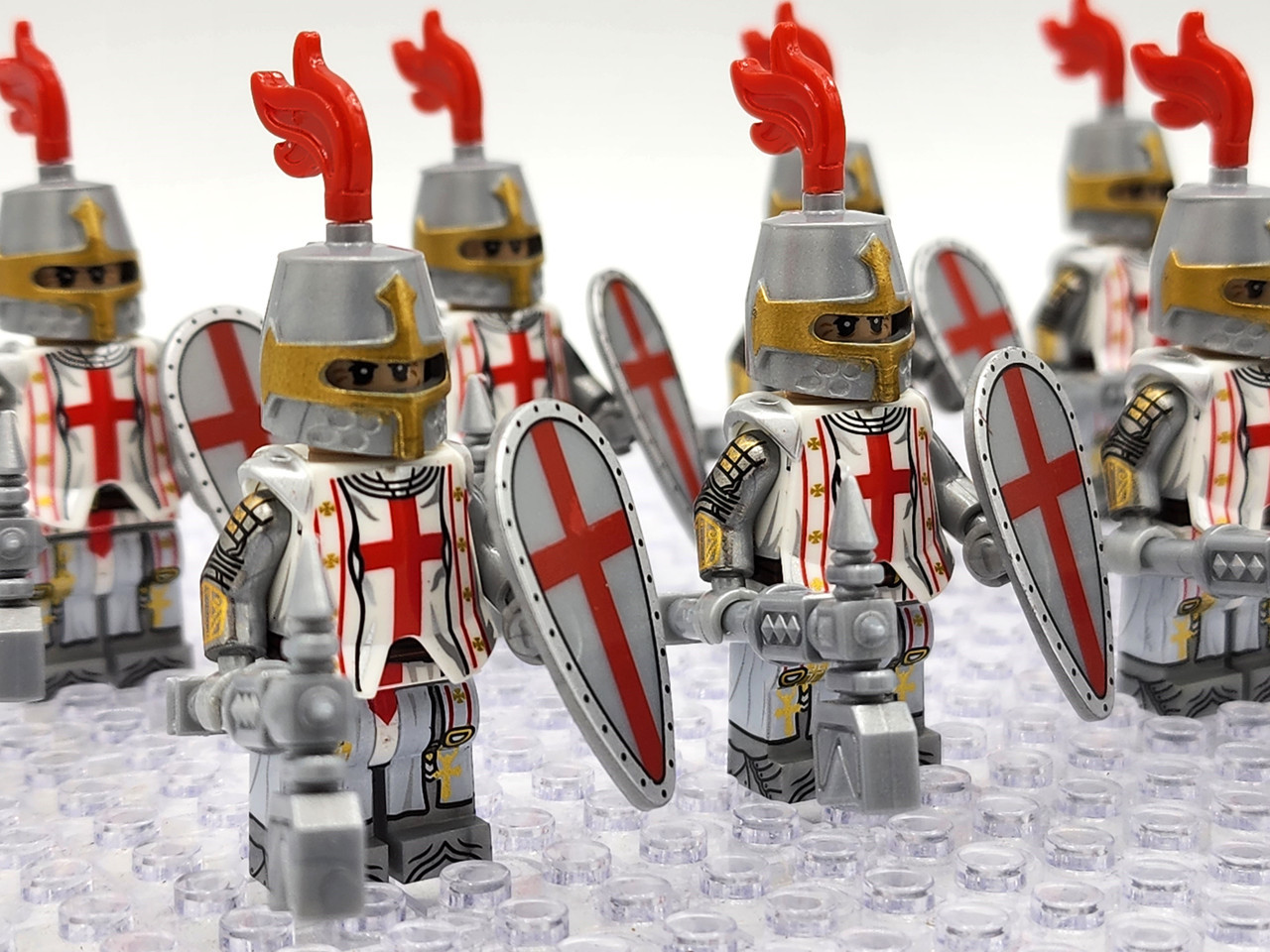 10pcs Crusader Knights Battle priest Minifigures Weapons Accessories ...