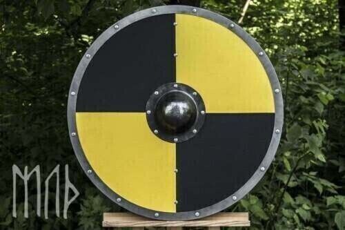Medieval Wooden Shield Viking Round Authentic Battle worn Norse Battle ...
