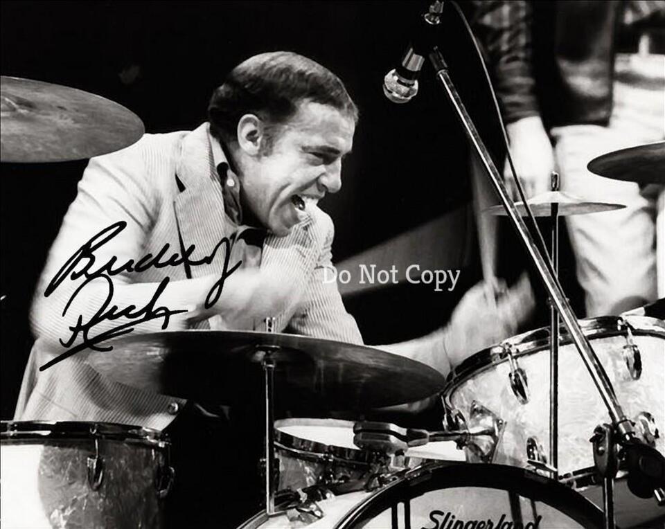 BUDDY RICH SIGNED PHOTO 8X10 RP AUTOGRAPHED REPRINT LEGENDARY DRUMMER ...
