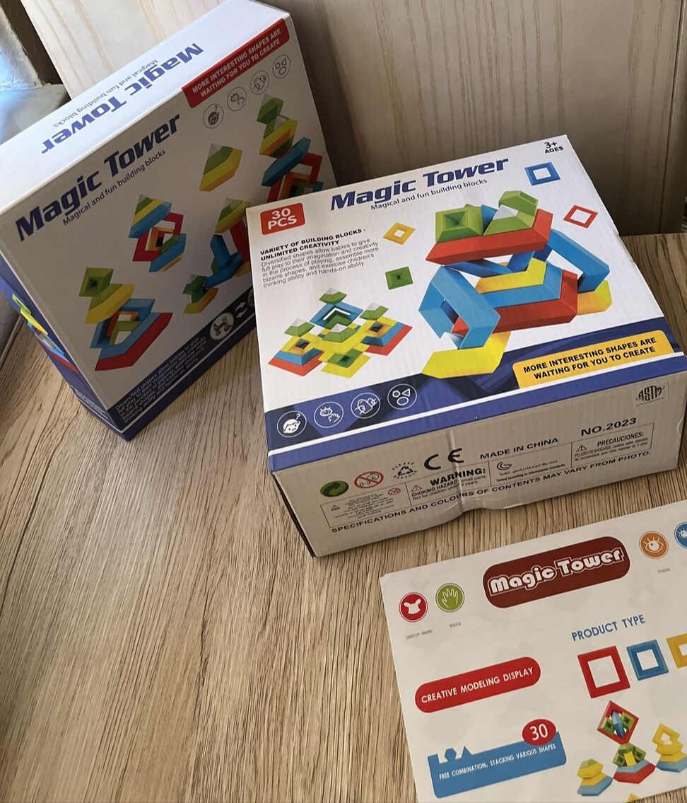 Magic Tower Building blocks 45-Piece Pyramid Stacking Toy Ages 3+ NEW ...