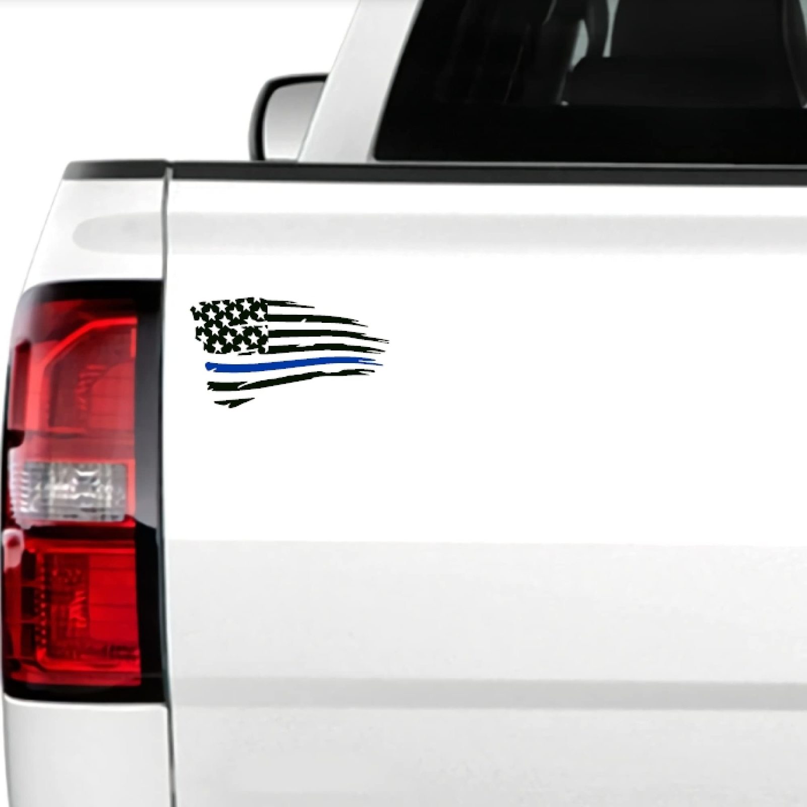 Thin Red Blue Line Tattered Flag of USA Vinyl Decal Sticker - Custom ...