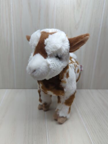 Douglas Cuddle Toys Gerti Goat plush #1842 white brown spots standing tan feet - Other