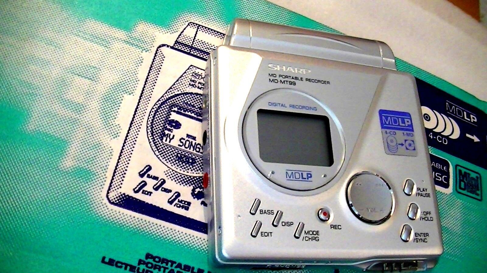 Restored VINTAGE SHARP MINIDISC WALKMAN RECORDER MODEL MD-MT99H, Works ...