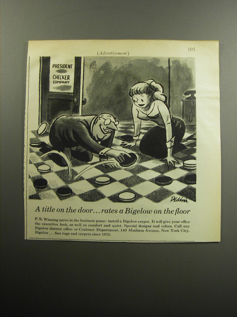 1957 Bigelow Carpets Advertisement - cartoon by Eldon Dedini - 1980-89