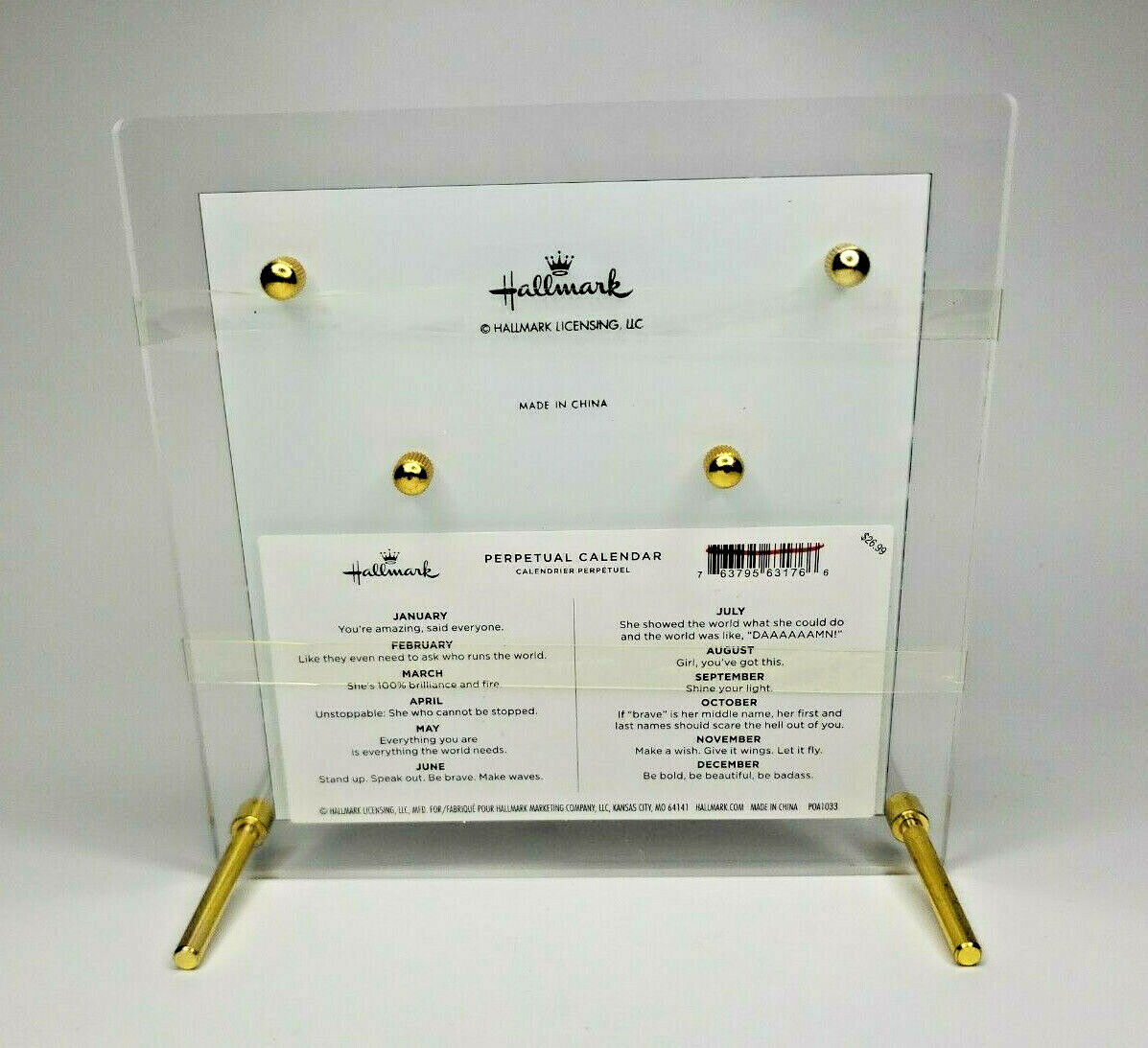 Hallmark Marble & Gold Tone Perpetual Calendar U80 - Paper