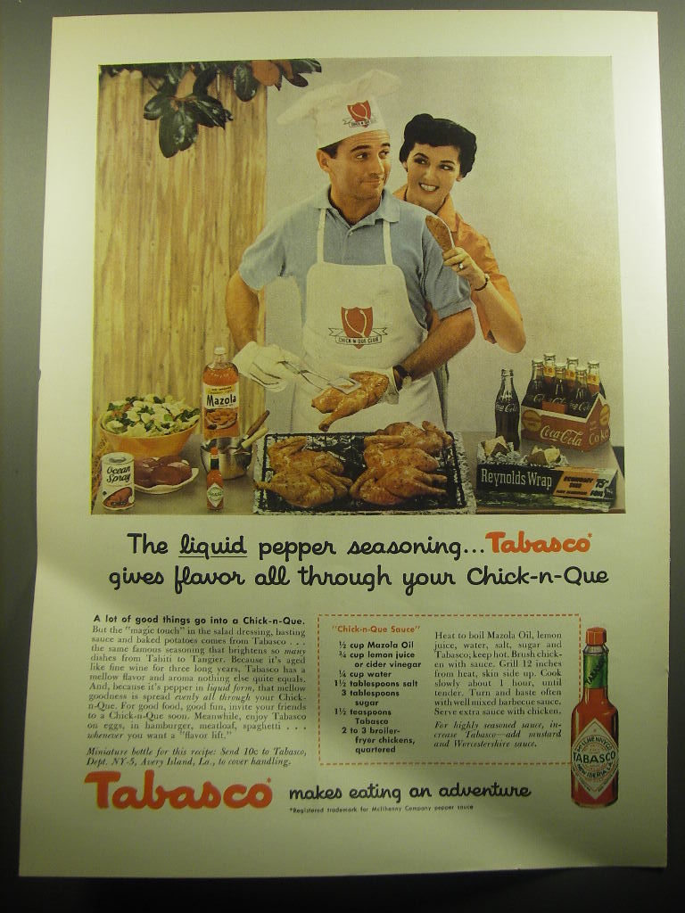 1958 Tabasco Pepper Sauce Ad - The liquid pepper seasoning - 1980-89