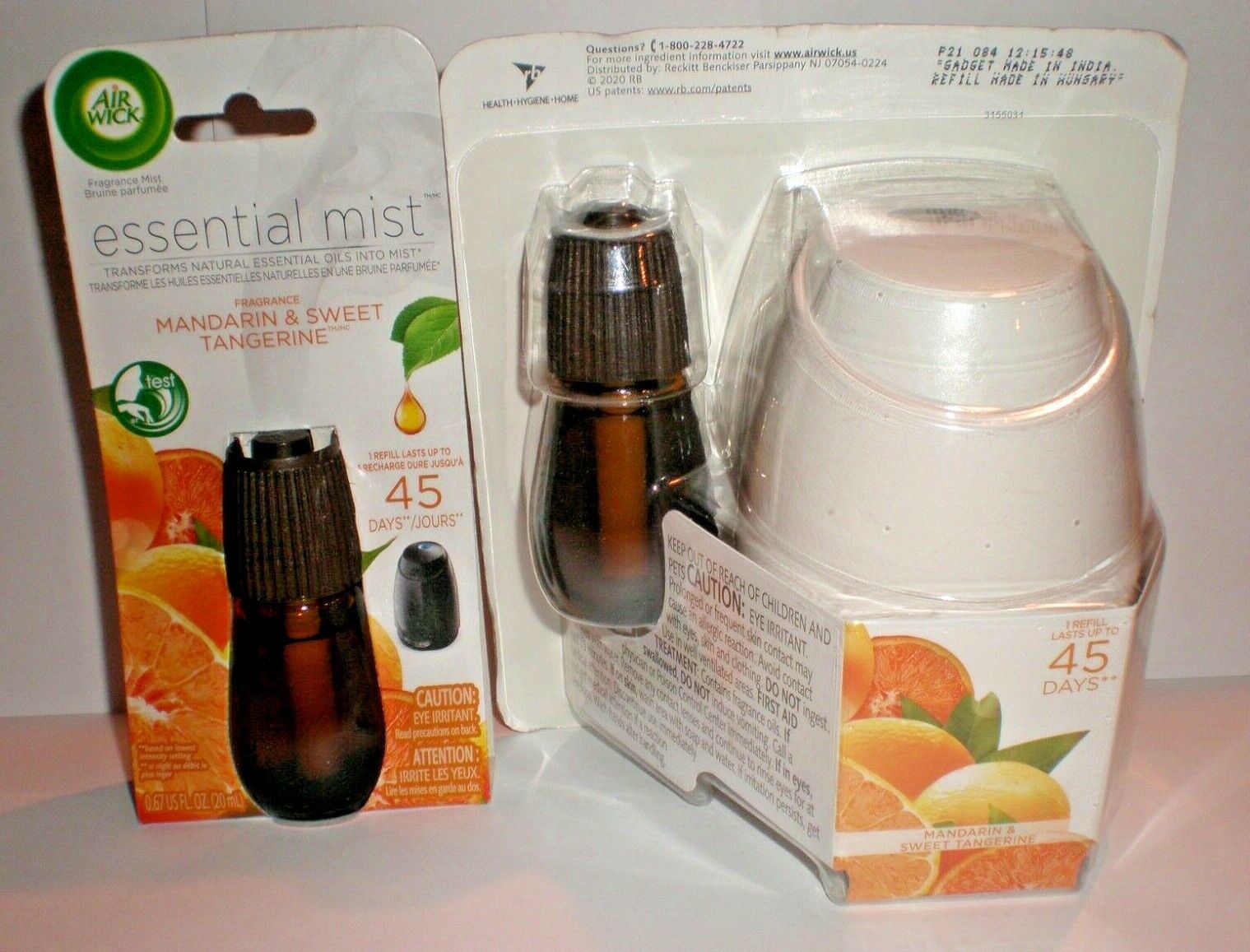 Air Wick Essential Oils Diffuser Mist Kit with MANDARIN SWEET TANGERINE ...