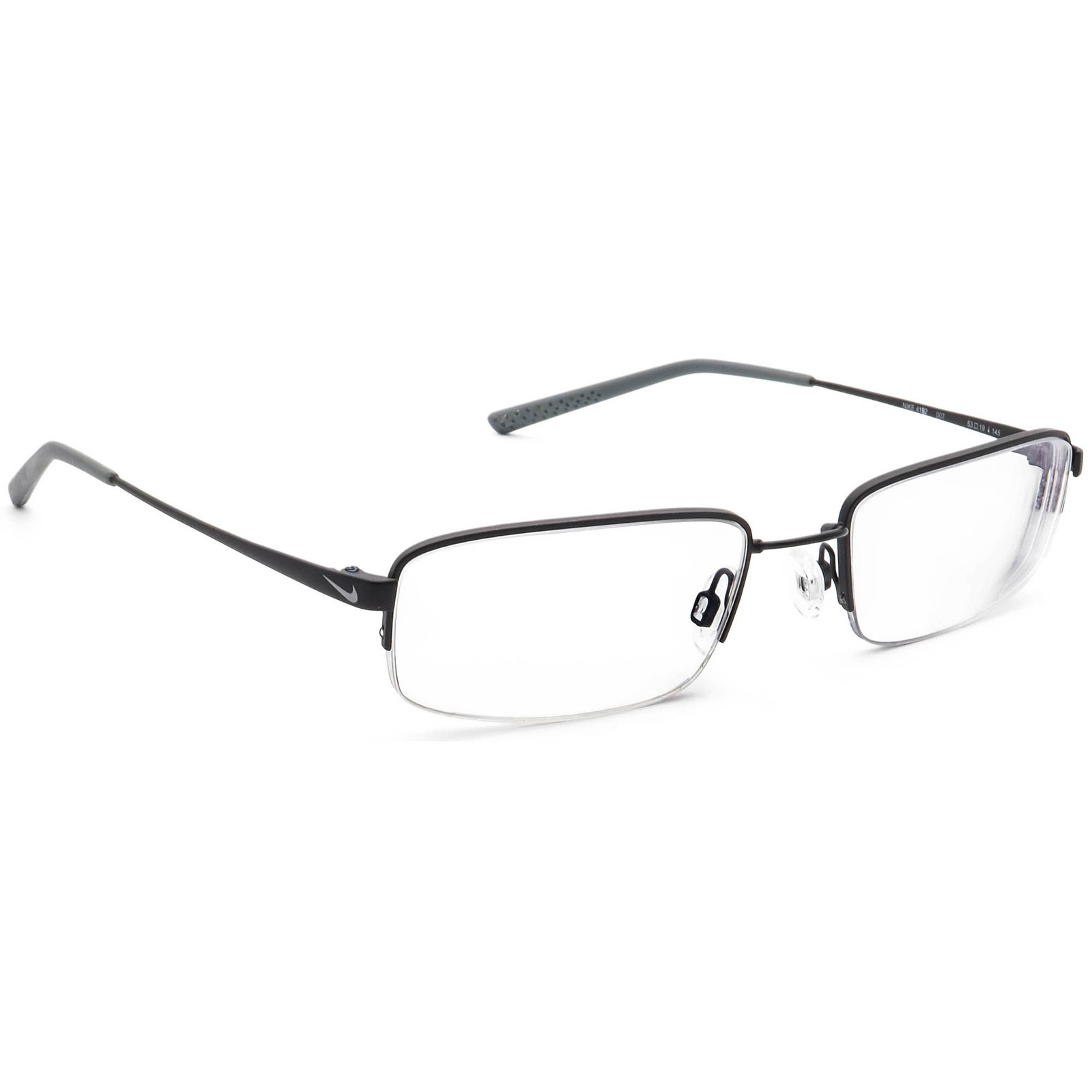 Nike Eyeglasses 4192 007 with Flexon Matte Black Half Rim Metal Frame ...
