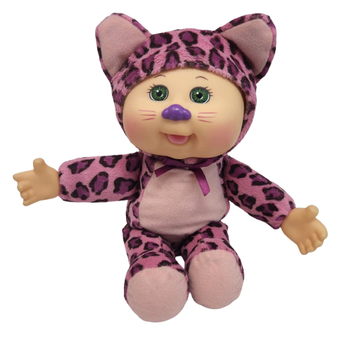 CABBAGE PATCH KIDS CUTIES ZOO FRIENDS PINK LEOPARD STUFFED ANIMAL PLUSH ...