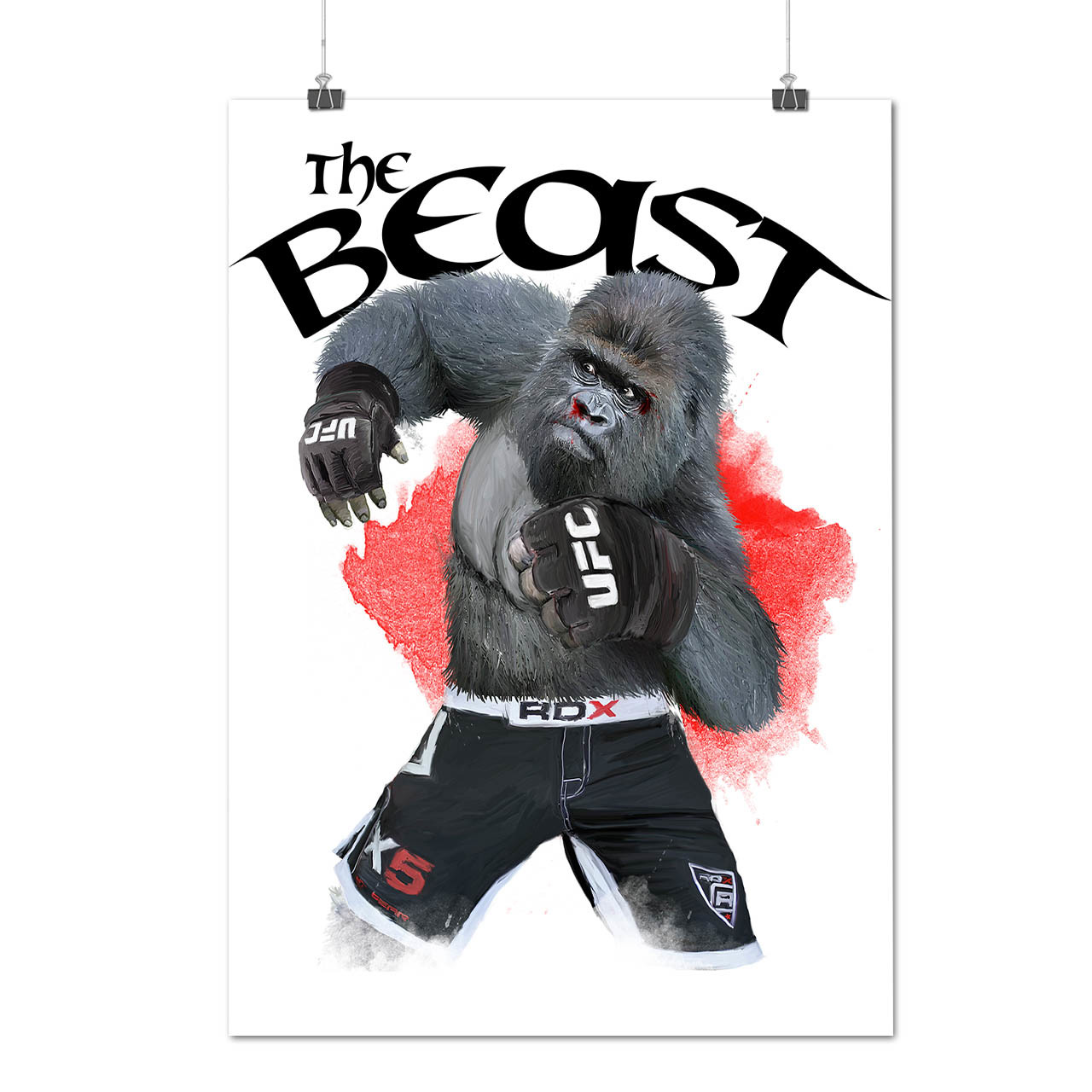 The Beast Gorilla Boxing Ape Matte/Glossy Poster A0 A1 A2 A3 A4 ...