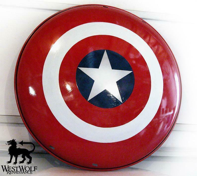 Solid Steel American Hero Shield Full Size and Dished Domed Shape ...