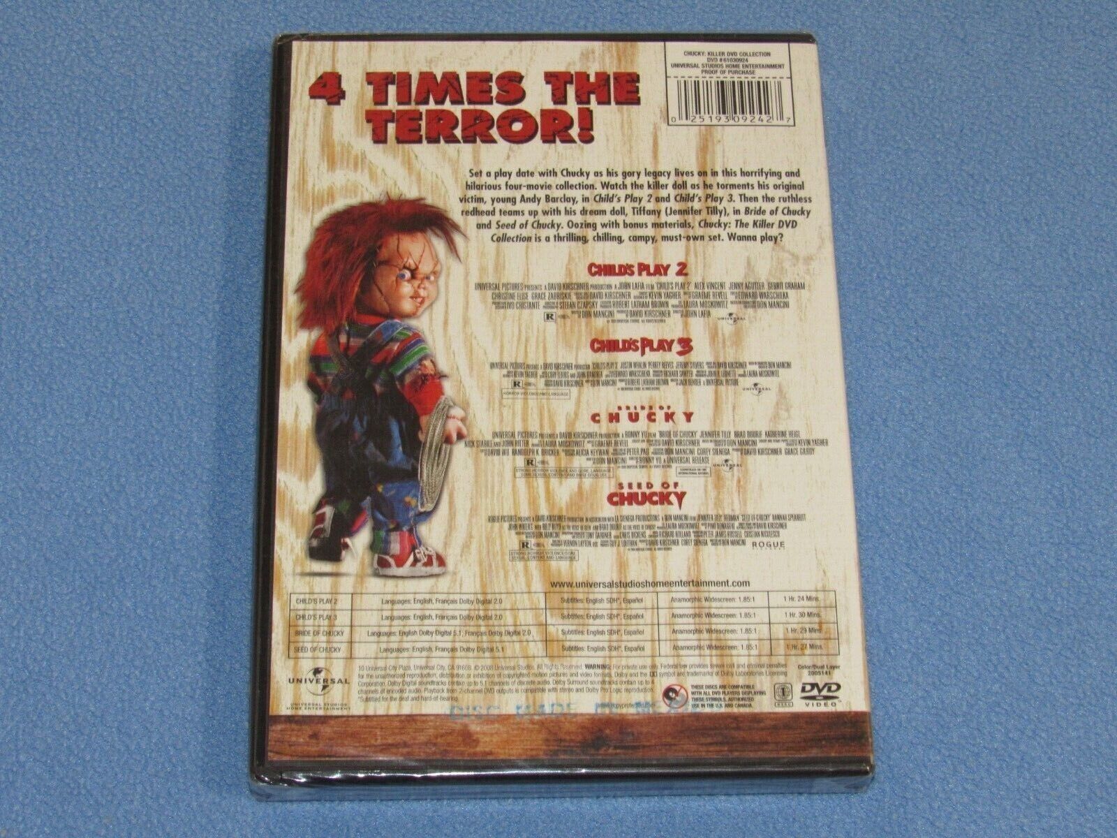 4-Film Dvd Lot: The Killer Dvd Chucky and similar items