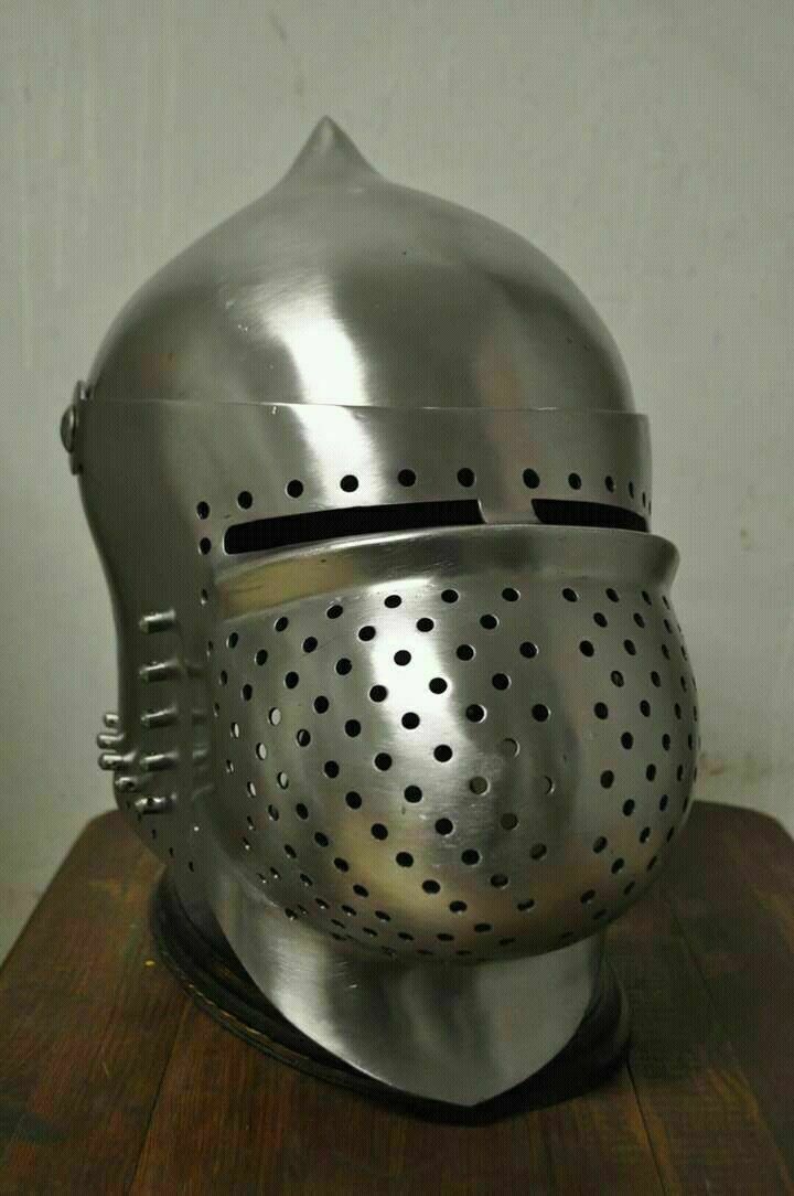 Medieval Bascinet Cerditos Cara Hounskull Klappvisor Casco Sca Larp ...
