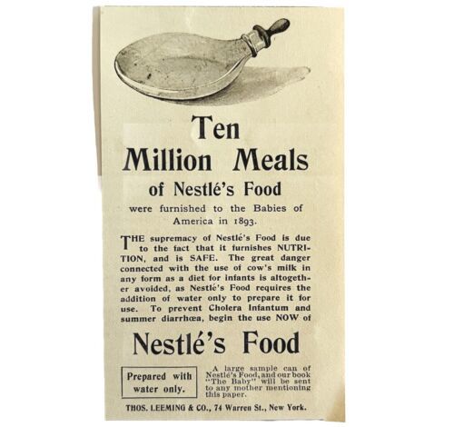 Nestle's Baby Food 1894 Advertisement Victorian Thomas Leeming ADBN1pp ...