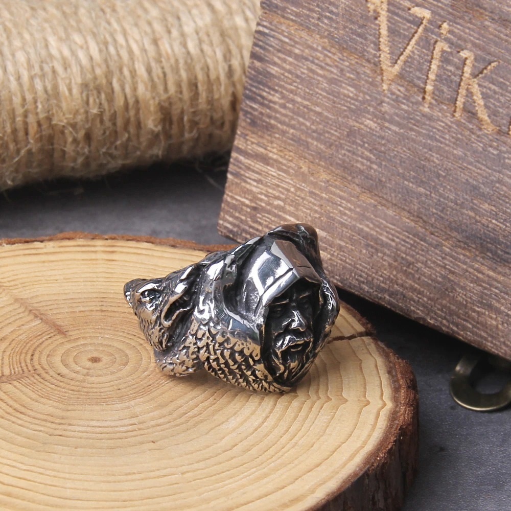 Odin Raven Ring Norse Mythology Men's Viking Wolf Stainless Steel ...