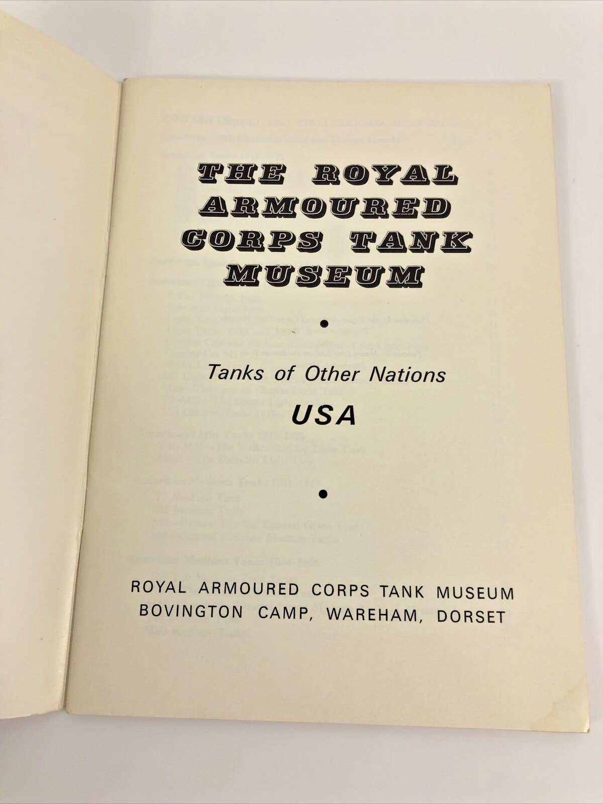 1969 The Royal Armored Corps Tank Museum Tanks of other Nations ...