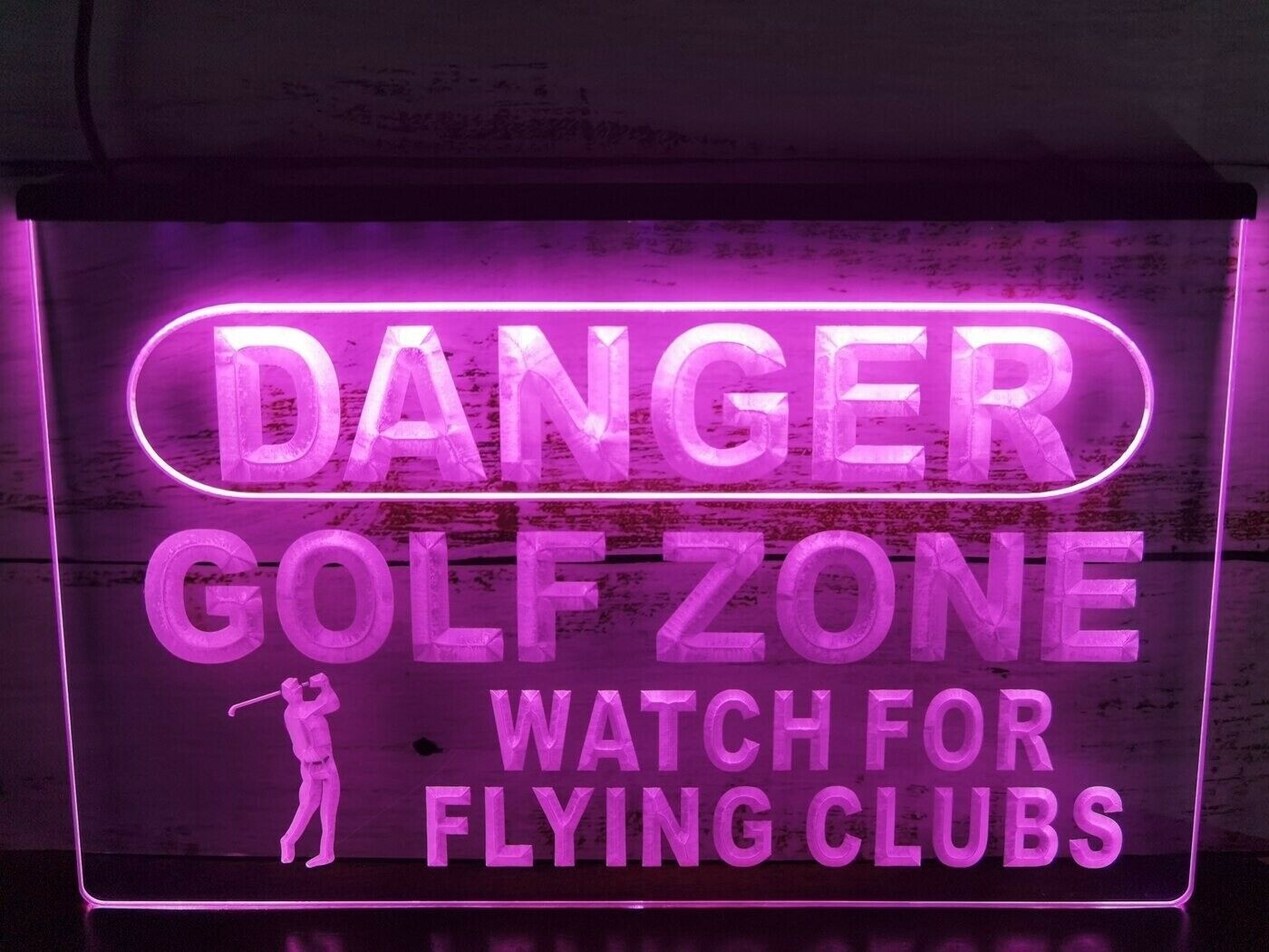 Golf Zone Danger Warning LED Neon Light Sign Home Decor Craft Display ...
