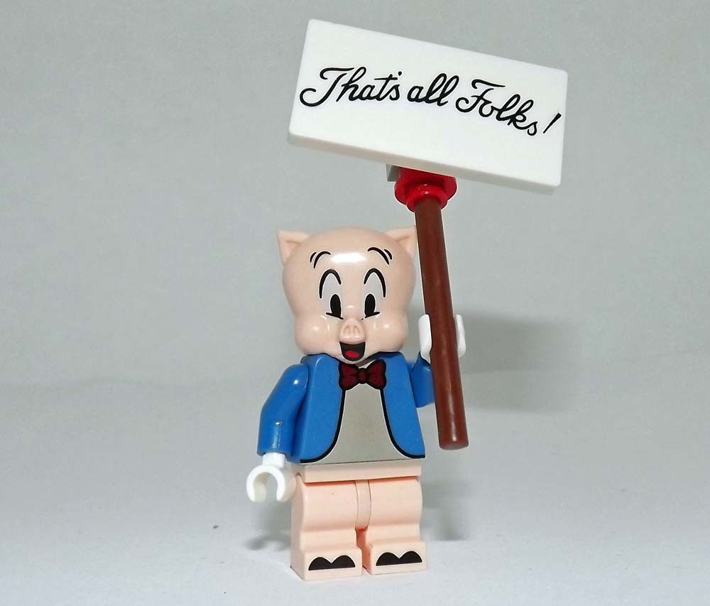 Porky Pig Looney Tunes Cartoon Minifigure Set - LEGO (R) Minifigures