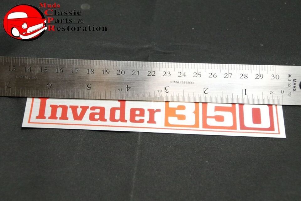 68-71 Chevy GMC Pickup Truck Invader 350 Red Silver Valve Cover Decal ...