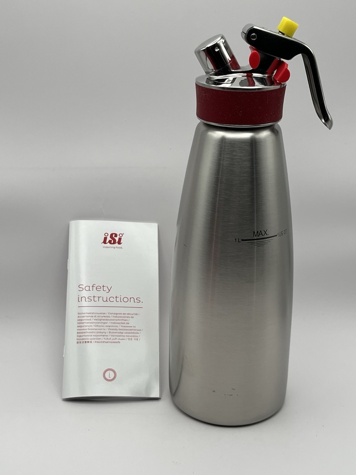 ISI Stainless Steel Whipped Cream Dispenser 1 Liter Professional ...