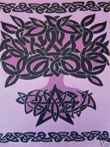 Pentacle Tree of Life Wall Hanging Altar Purple New - Pentacles