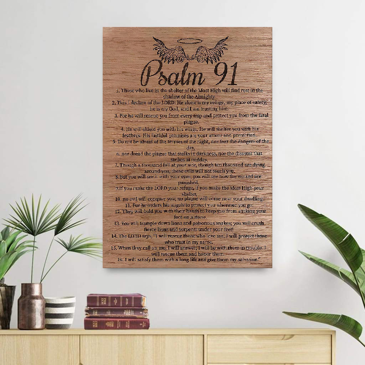 Bible Verses Canvas Wall Art Psalm 91 Pictures Wall Jesus Christ Canvas ...