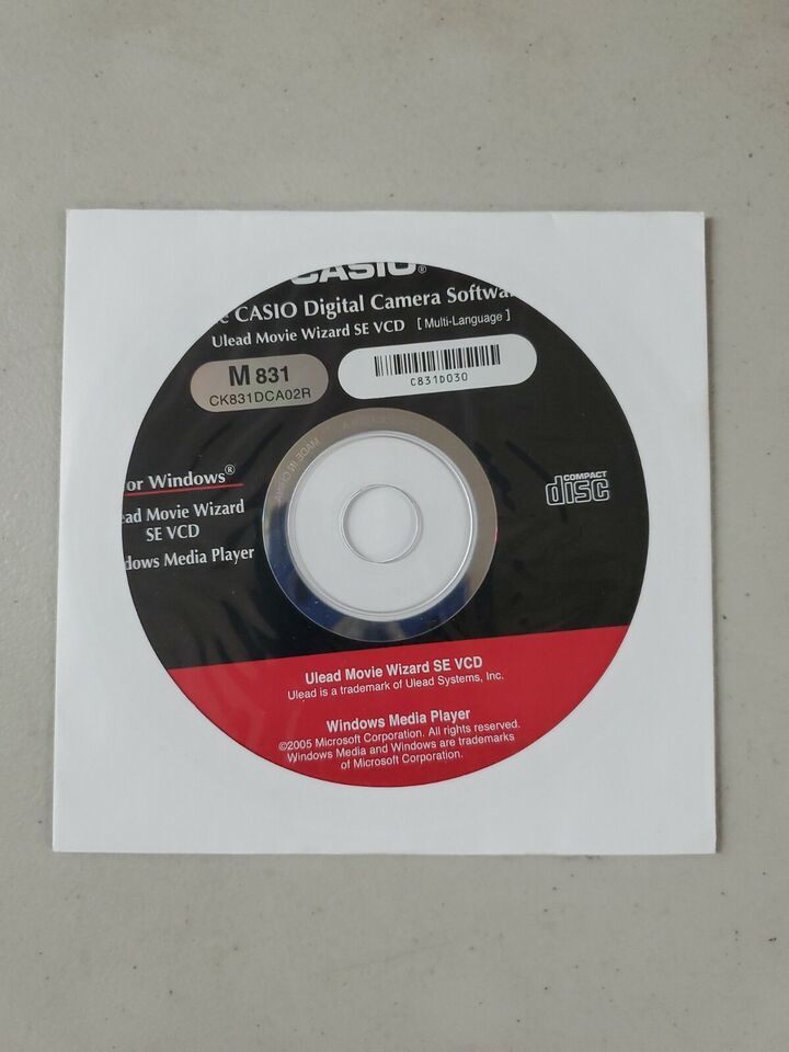 Casio Digital Camera Software Ulead Movie Wizard SE VCD Windows Media Player - Manuals & Guides