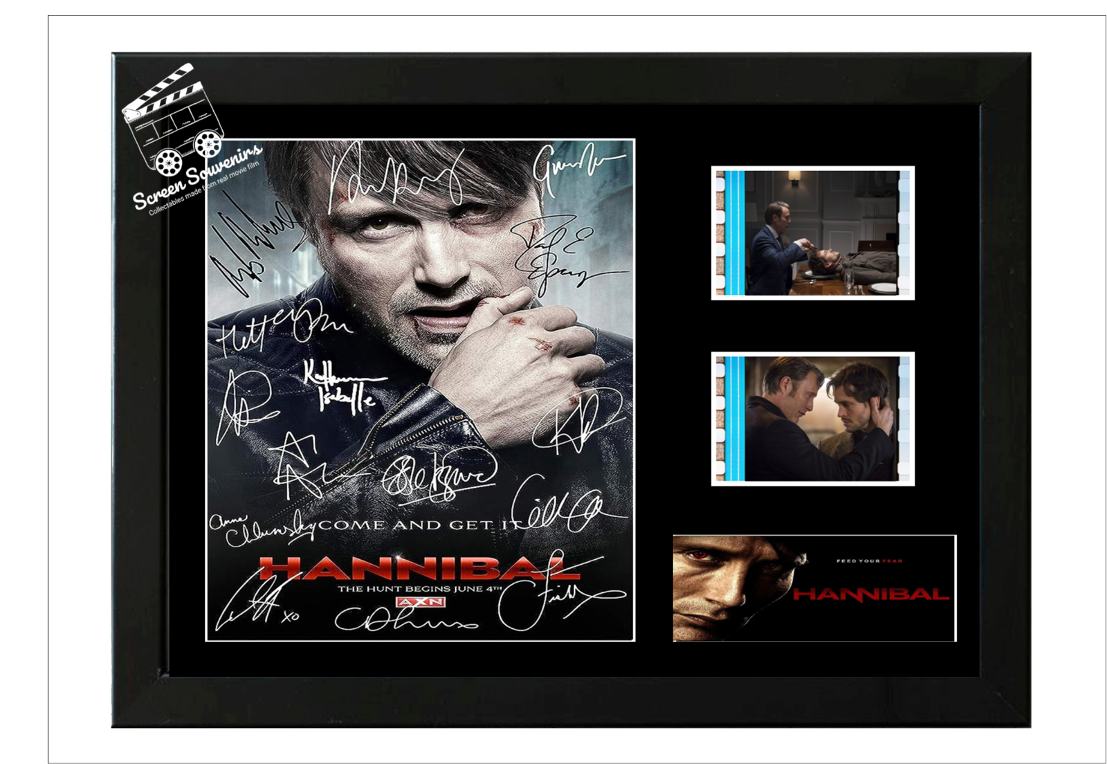 Hannibal Original Film Cell Display Cast signed Amazing With COA - Mounted