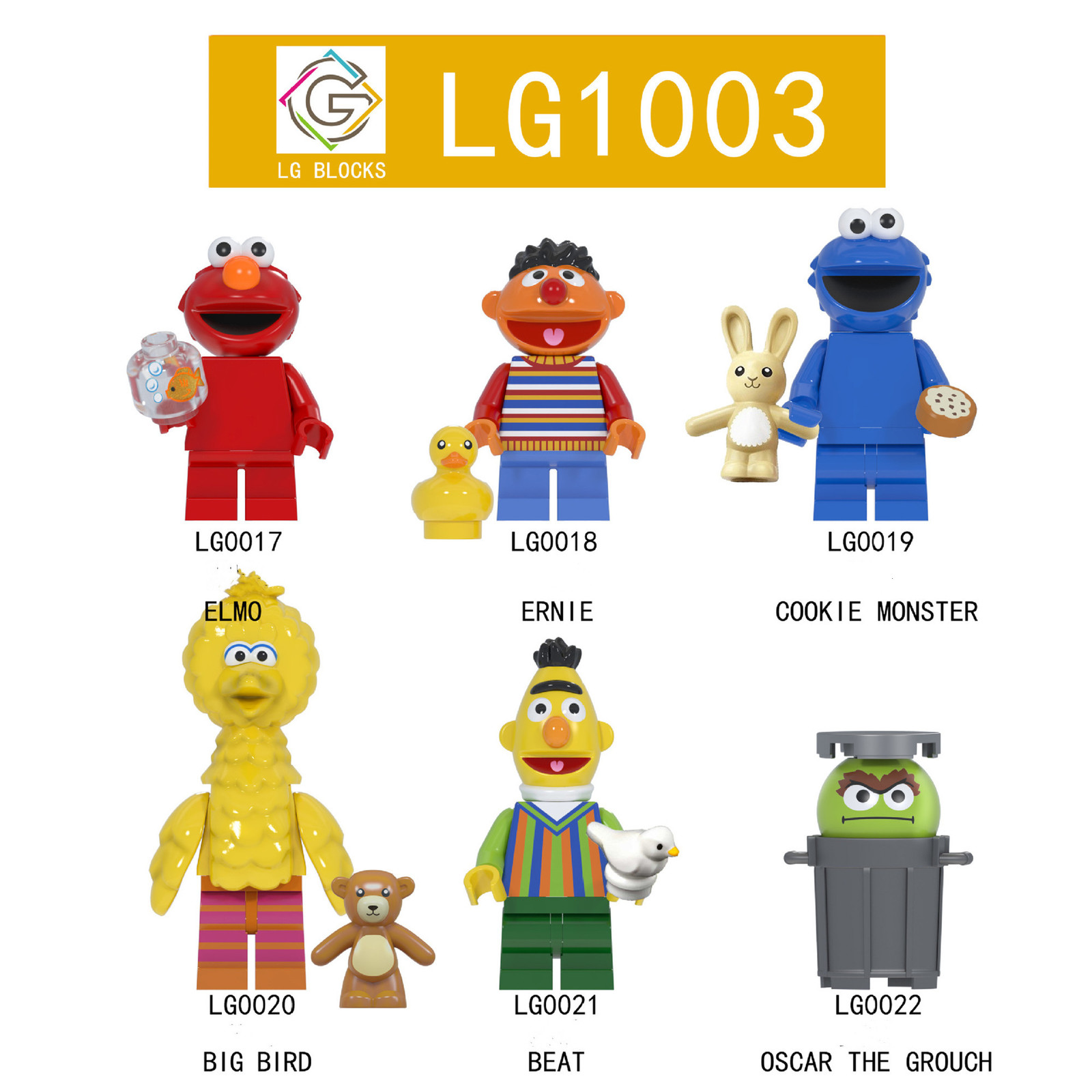 6PCS Lele Elmo Series Building Blocks Lego Toy Figure Set Gift ...