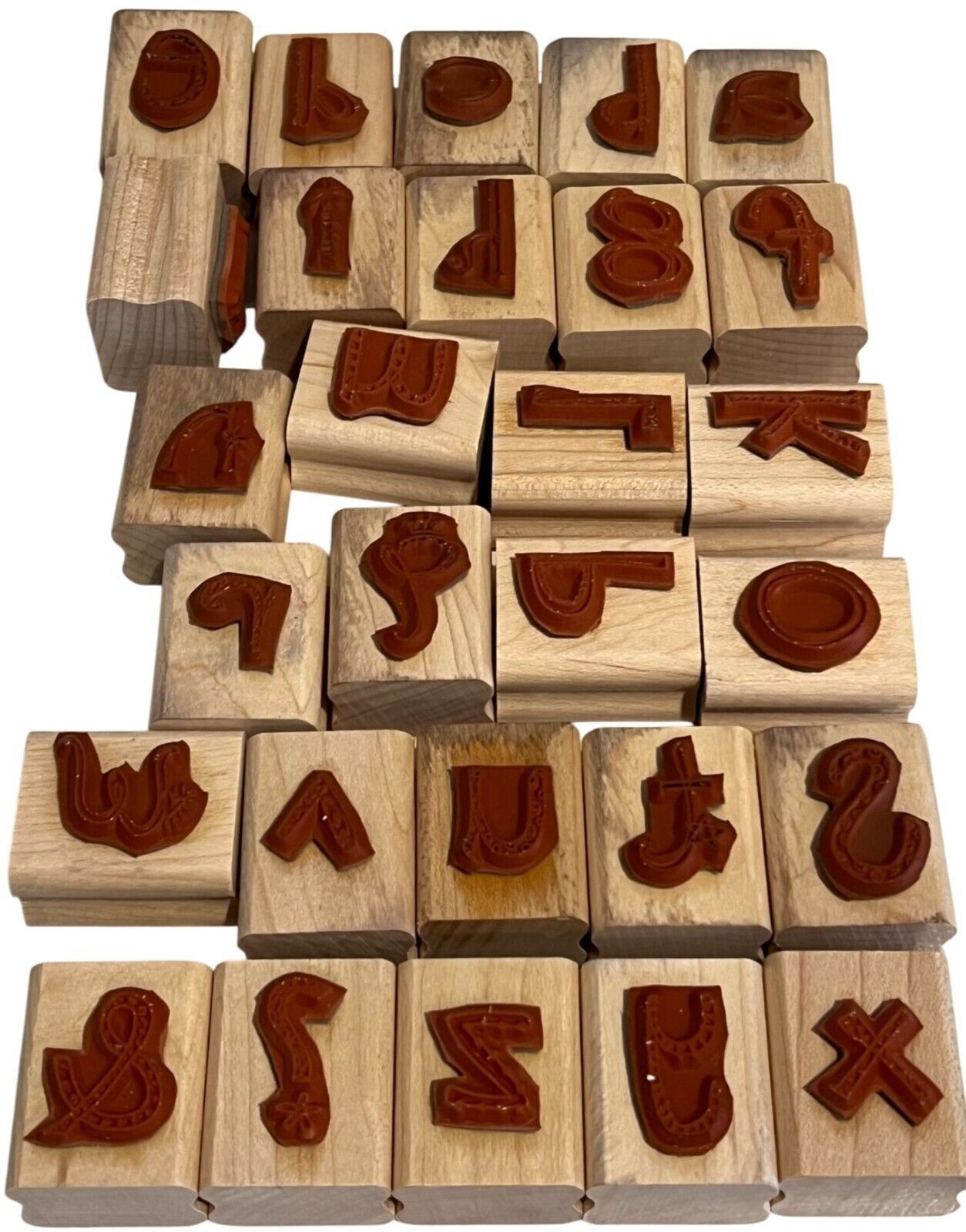 Stampin Up! Doodle Alphabet Rubber Stamp Set In Plastic Case - Stamps