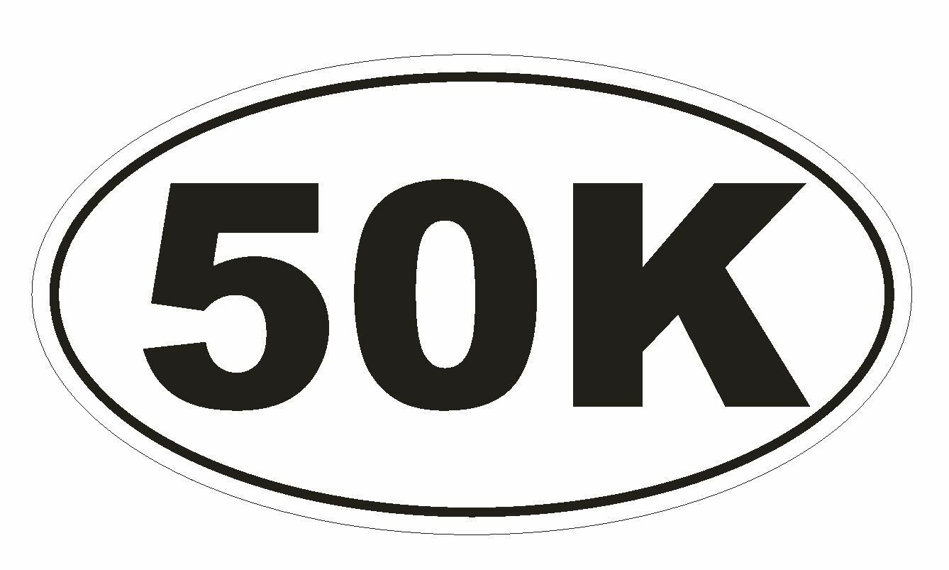 50K Oval Bumper Sticker or Helmet Sticker D142 Euro Oval Marathon ...