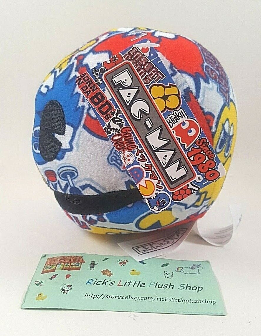 Pac-Man Sticker Bomb Plush 4" Toy Stuffed Doll Pacman 80"s Figure White ...