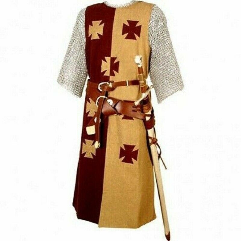 Medieval Tabard 7 Templar Knight Costume Medeival Surcoat Crusader Tunic LARP - Dresses