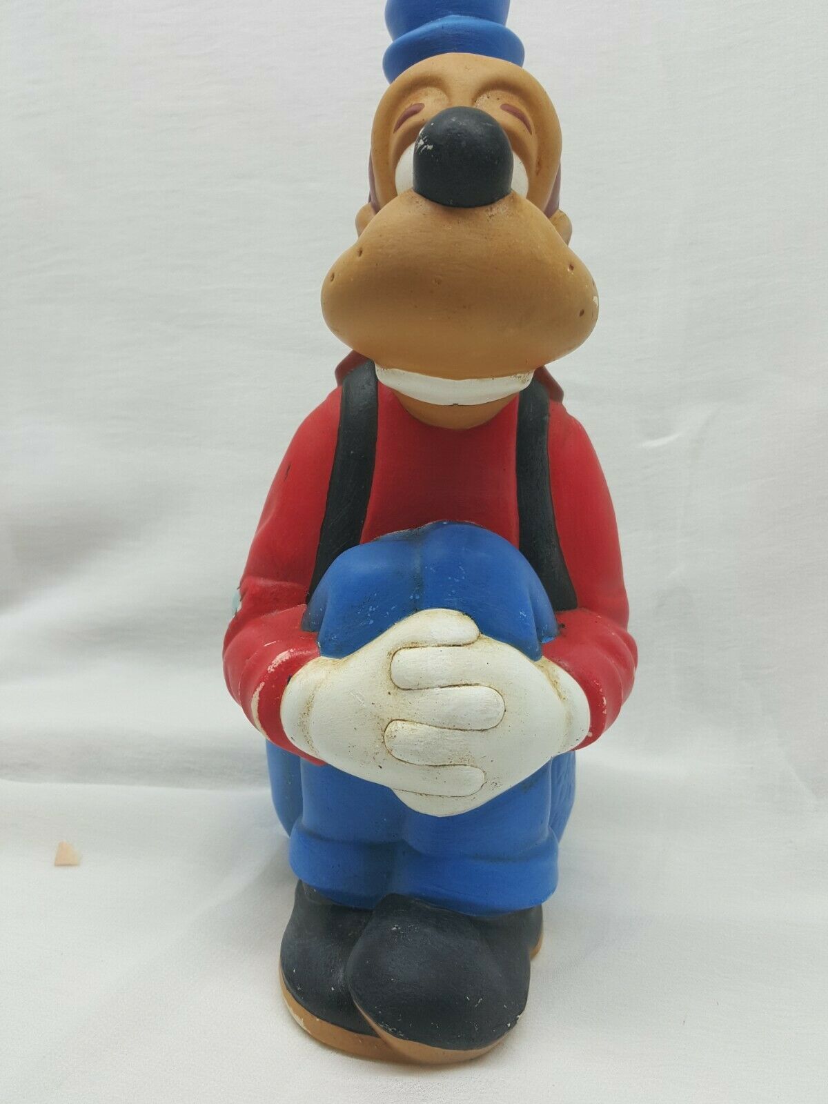 GOOFY Sitting Ceramic Figure 9" Vintage Walt Disney Hand Painted Red ...