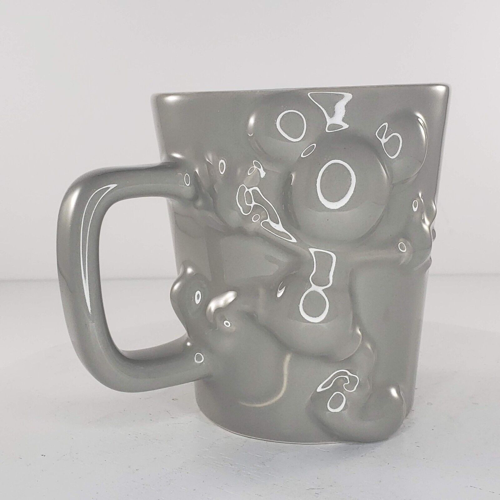 Disney Mickey Mouse Splat Figural Grey Coffee Mug Cup - Disneyana