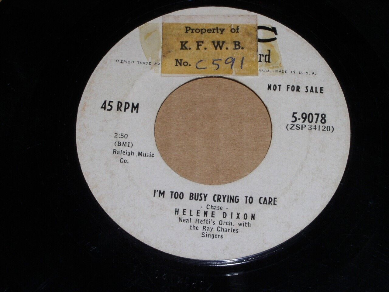 Helene Dixon I'm Too Busy Crying You Wanted Someone 45 RPM Record Epic ...