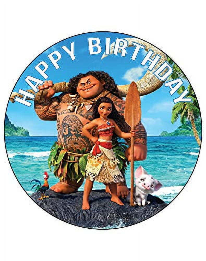 Party Poppin Cake Toppin's Moana & Maui Themed Edible Icing Image Cake ...