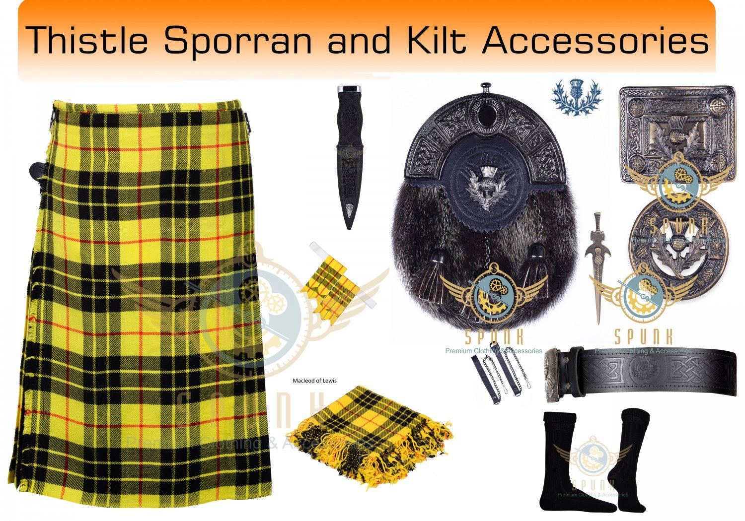Men's Scottish MacLeod of Lewis Tartan 8 yard Kilt, Highland Wedding ...
