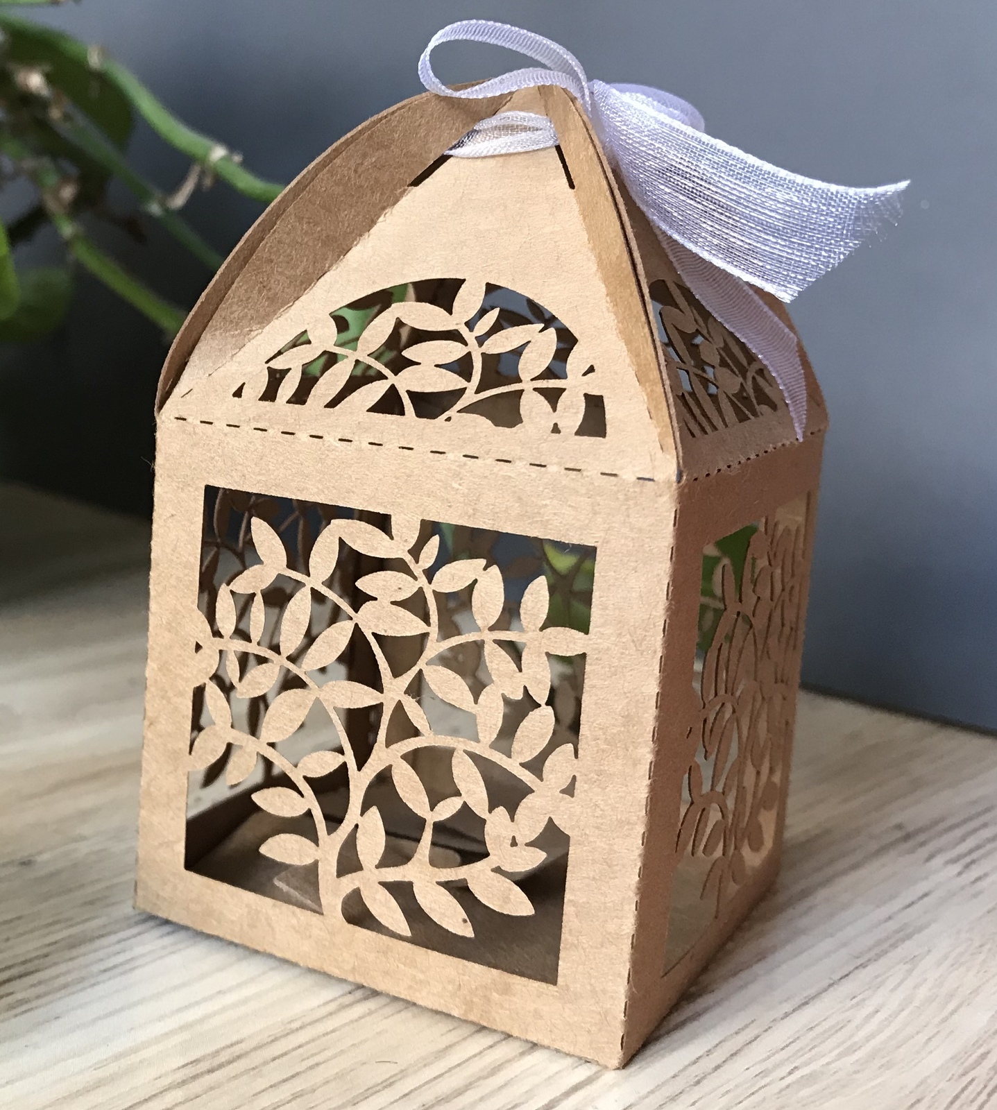 100pcs Kraft Paper Brown Small Gift Packaging boxes,Laser Cut Wedding ...