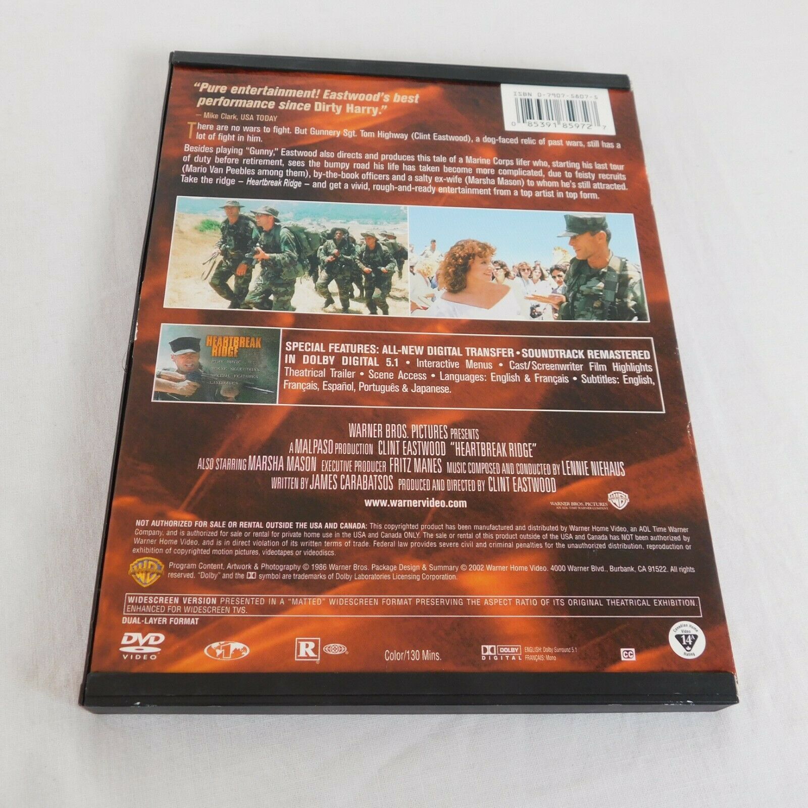 Heartbreak Ridge 1986 Clint Eastwood Collection DVD 2002 Marsha Mason ...