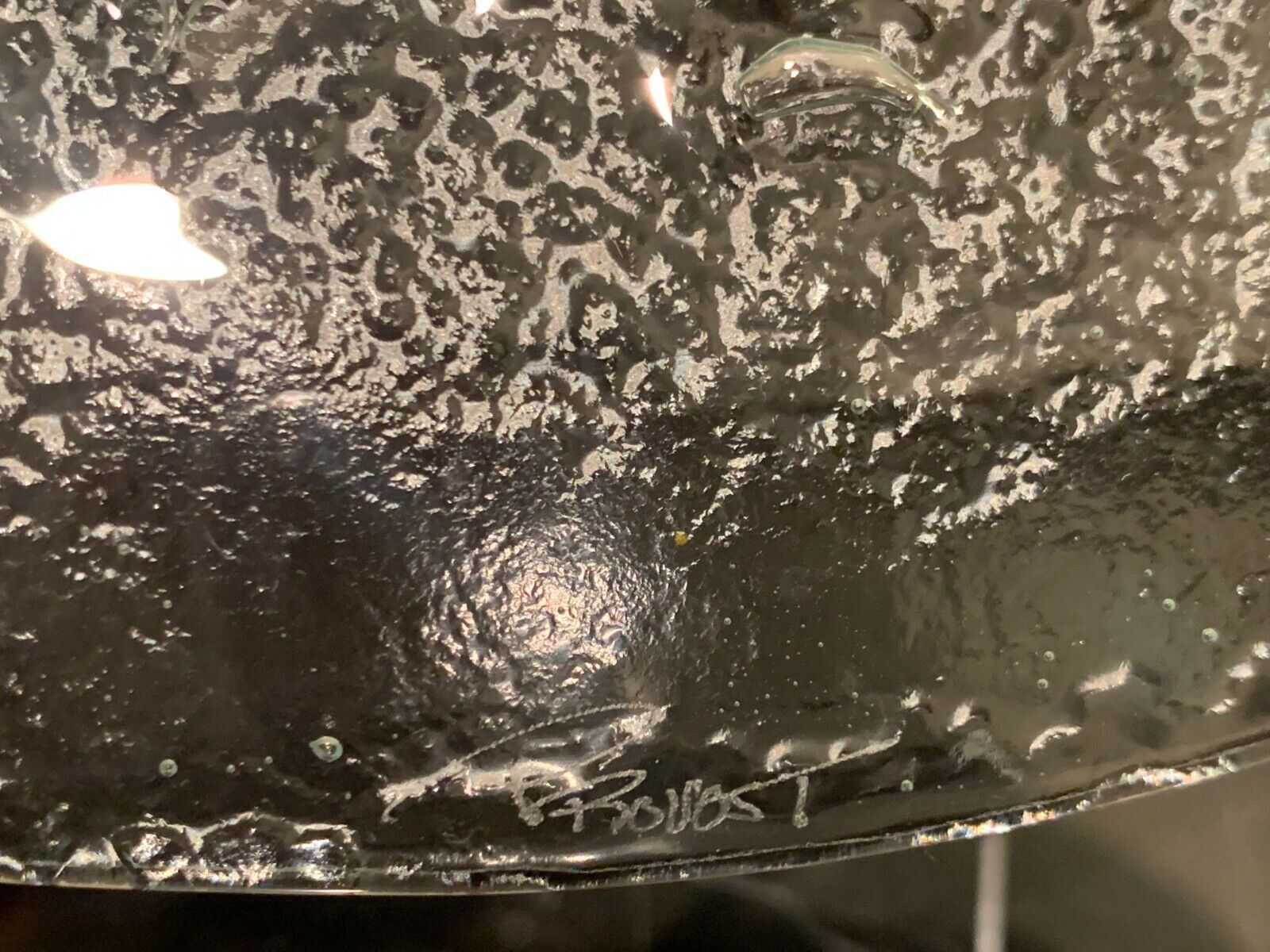 Fused Studio Art Glass Cats Plate Signed by Artist Provost - Plates