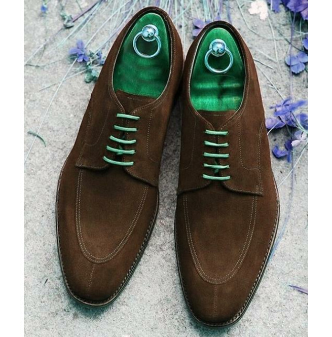 Perfect Pairs In Brown Suede Leather Moc Split Toe Lace Up Formal ...
